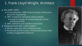 HUM16: Arts & Ideas Frank Lloyd Wright & Streamline Design | PPT