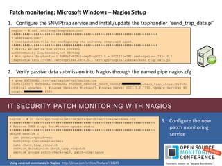 OSMC 2009 | IT Security Patch Monitoring with Nagios by Frank Migge | PDF