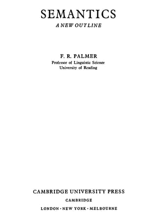 Frank palmer semantics | PDF