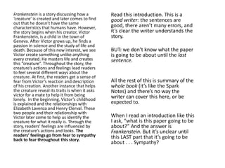 Frankenstein Presentation: Writing Introductions | PPTX