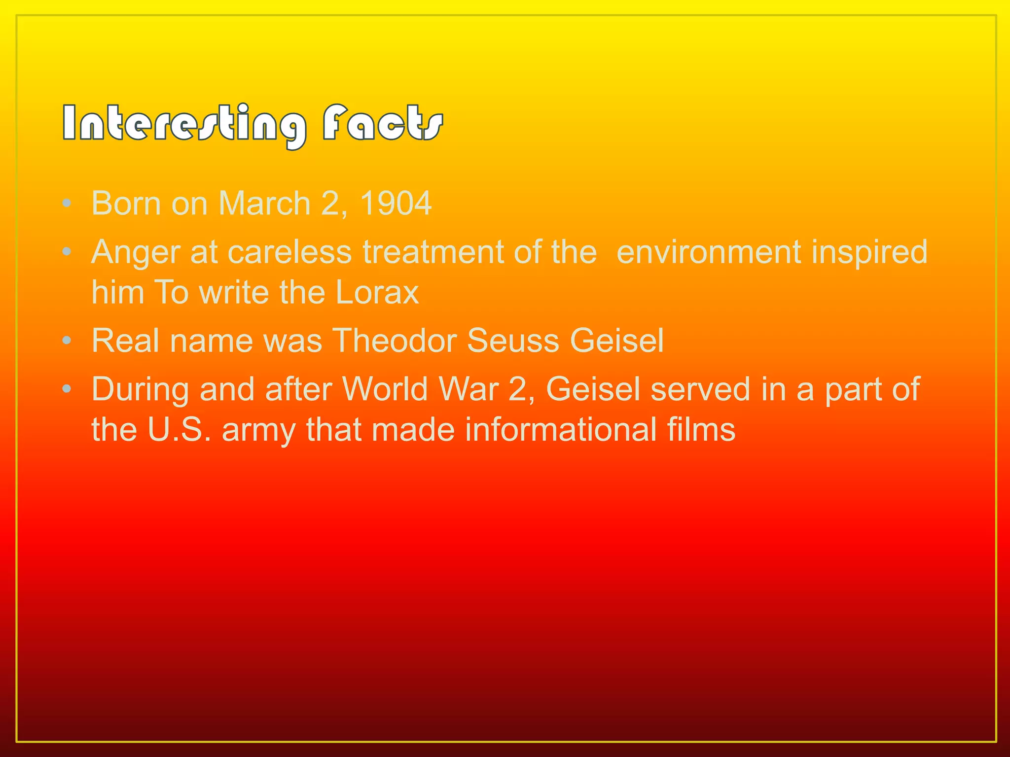 The Lorax by Frank | PPTX