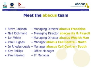 Info for accountants re the abacus network | PPT | Business ...