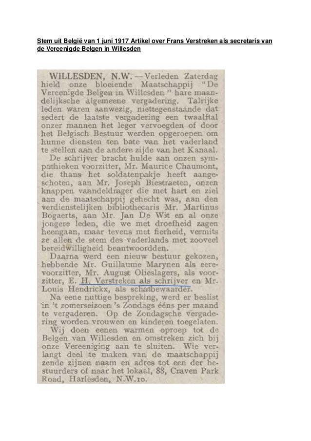 Frans Verstreken, Priester uit Gelrode tijdens de Eerste Wereldoorlog | PDF