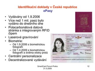 SmartCard Forum 2009 - Czech ID documents | PDF