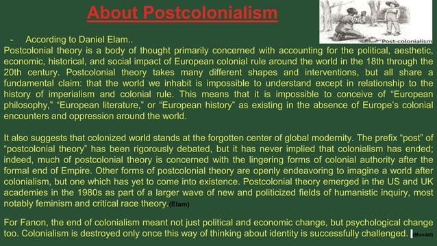 Frantz Fanon as a Postcolonial Writer.pptx | Education