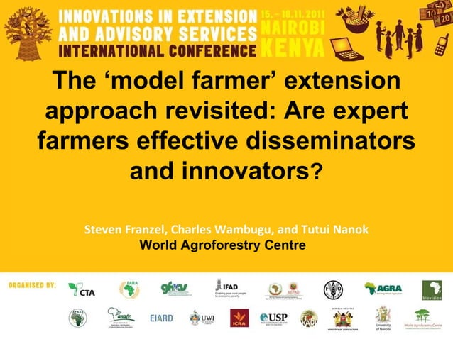 The ‘model farmer’ extension approach revisited: are expert farmers ...
