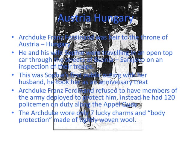 Archduke Franz Ferdinand Assassination | PPTX | Death, Injury, or ...