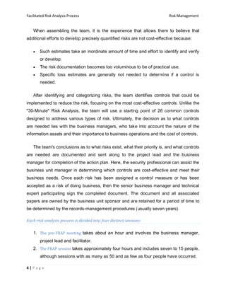 Facilitated Risk Analysis Process - Tareq Hanaysha | PDF