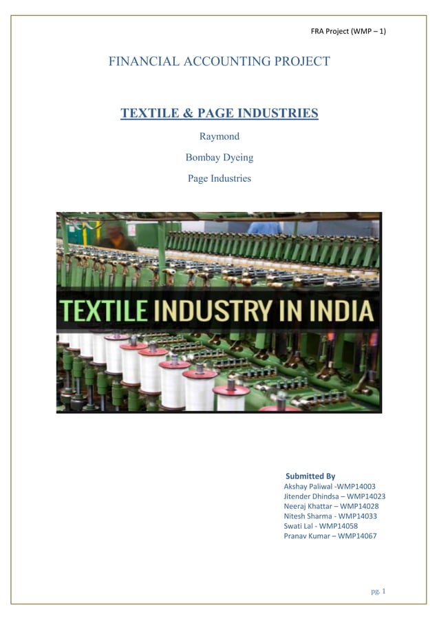 Fra project textile industries | PDF | Business Accounting & Finance | Business