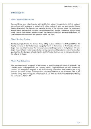 Fra project textile industries | PDF | Business Accounting & Finance | Business