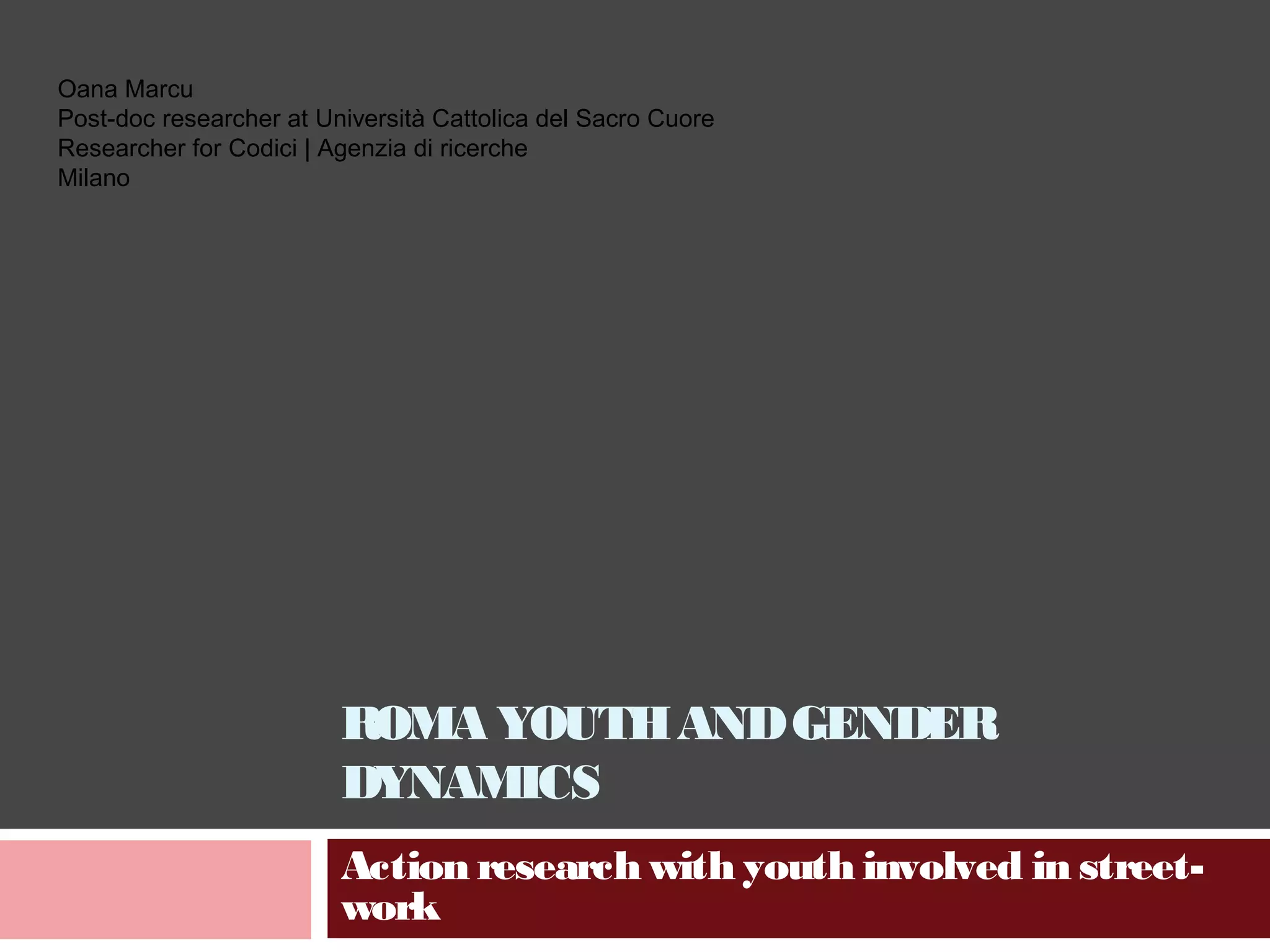 Roma youth and gender action research | PPT