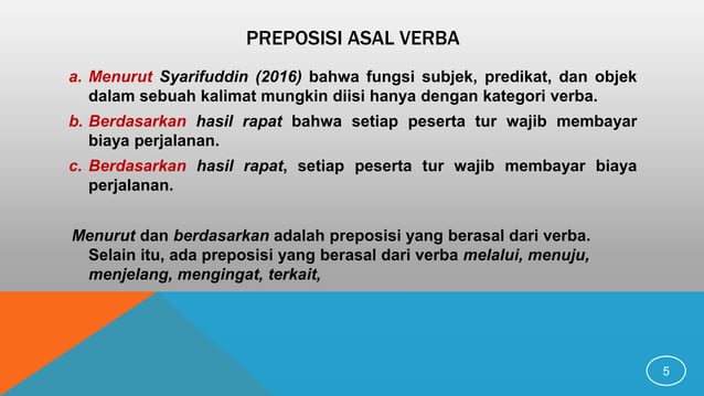 Frasa preposisi asal verba sebagai predikat | PPTX