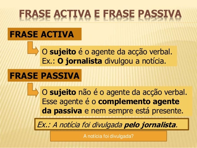 Frase activa e frase passiva