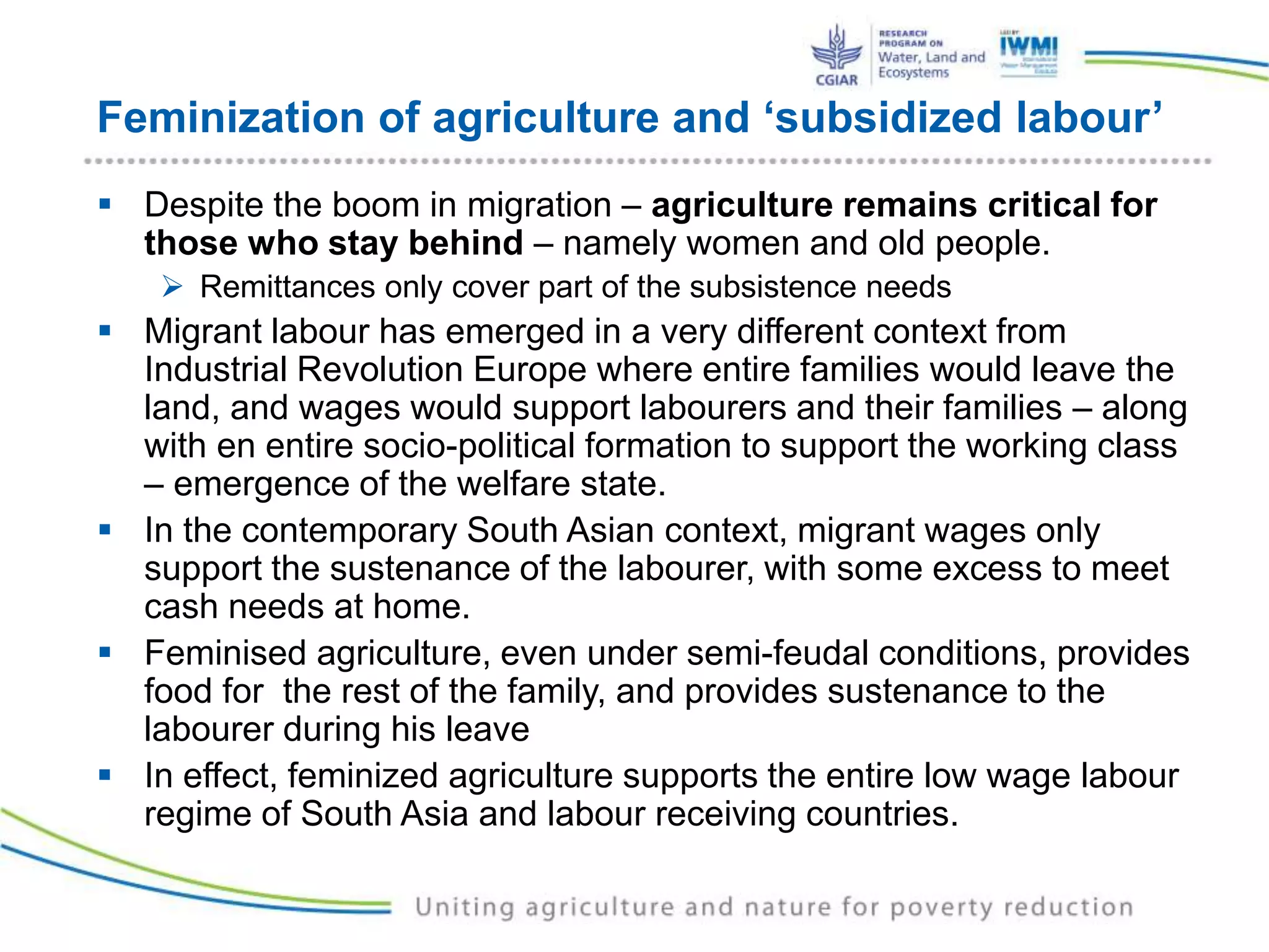 Migration and the transformation of peasant agriculture in the Ganges ...