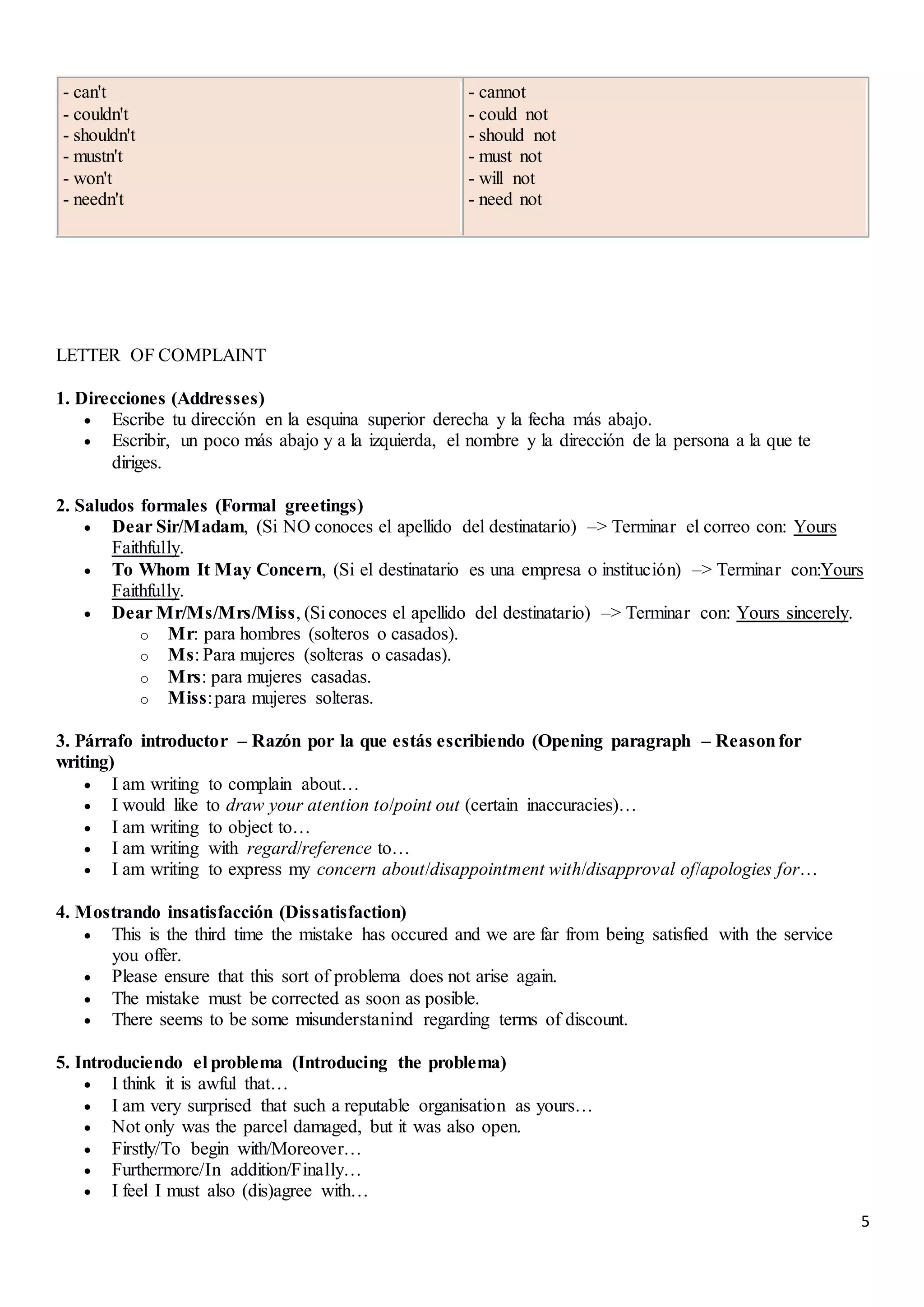Frases para comenzar la introducción a una carta comercial o formal | DOCX