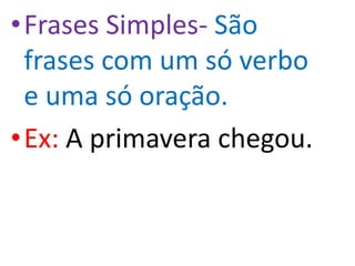 Frases simples e complexas | PPTX
