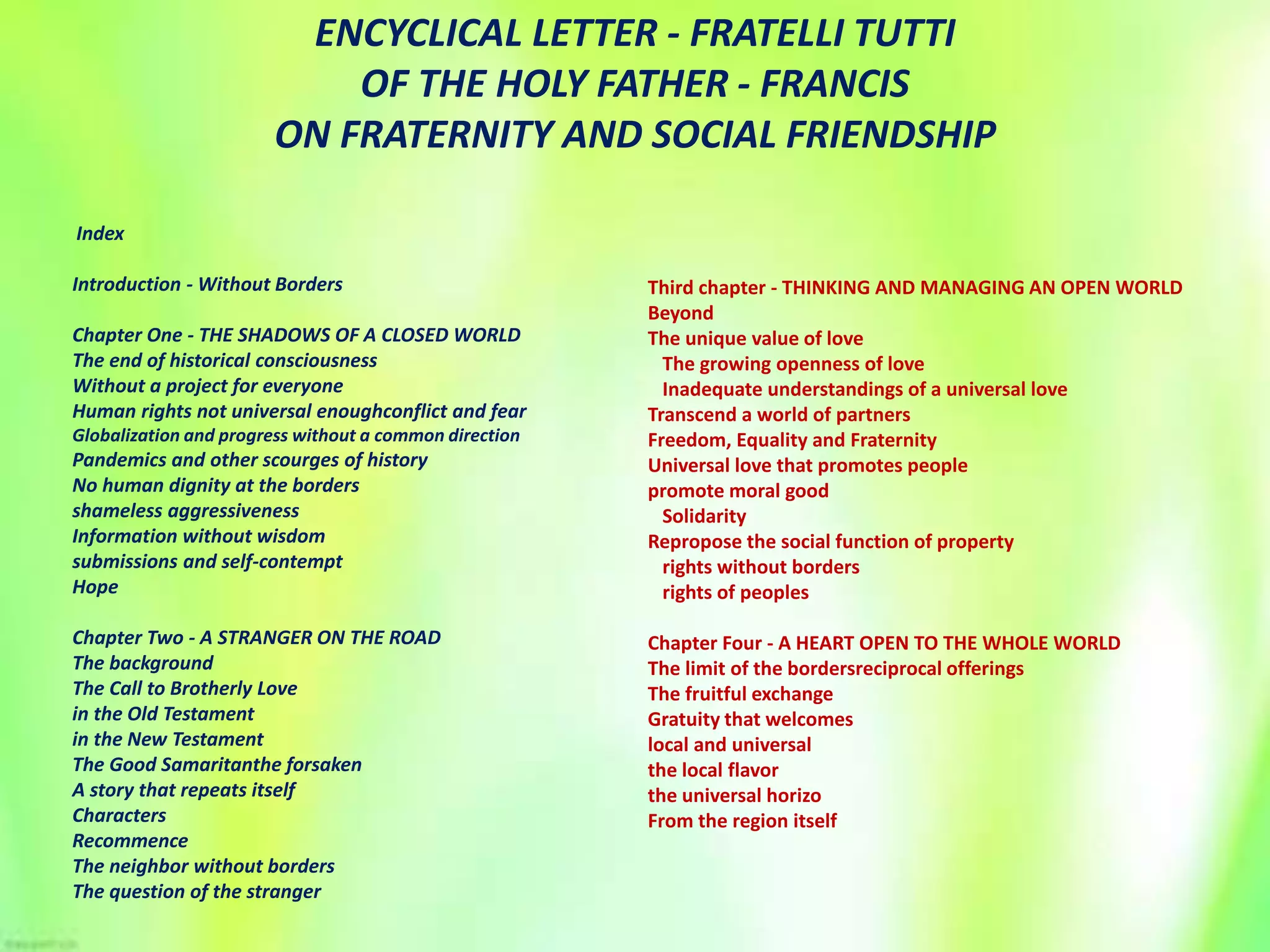 Fratelli tutti in English - Ch 3,4,5.pptx