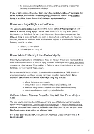 Fraternity hazing injuries | PDF