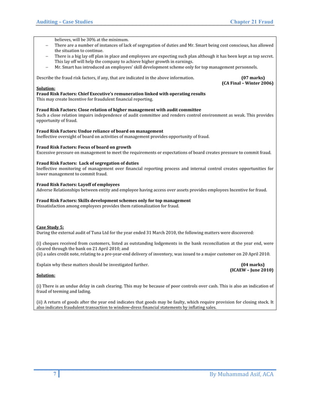 FRAUD - AUDITING STUDY NOTES | PDF