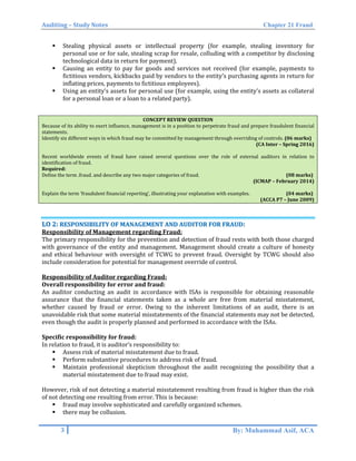 FRAUD - AUDITING STUDY NOTES | PDF
