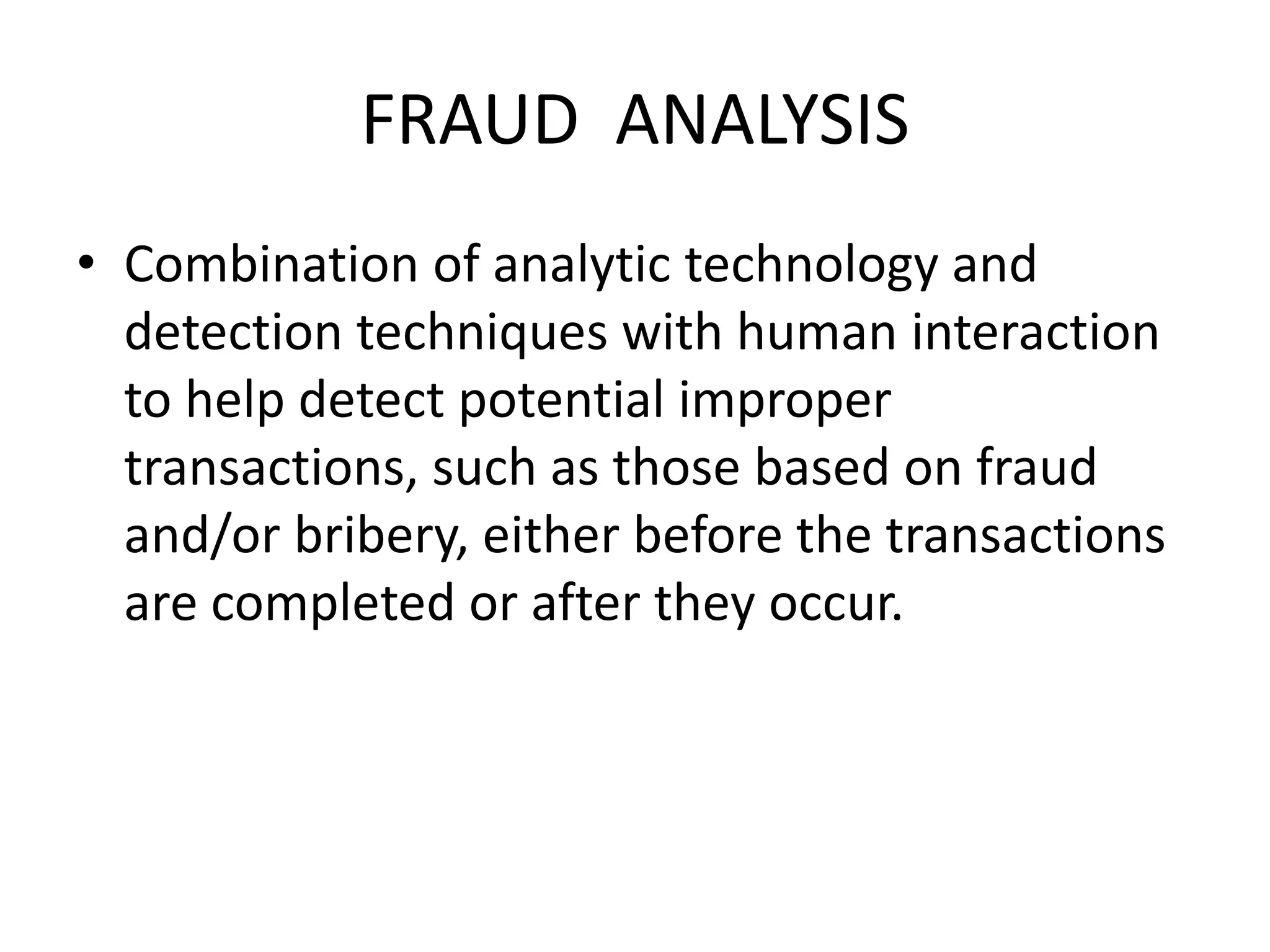 Fraud analysis | PPTX