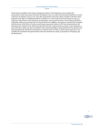 Fraud and forgery in trade finance | PDF