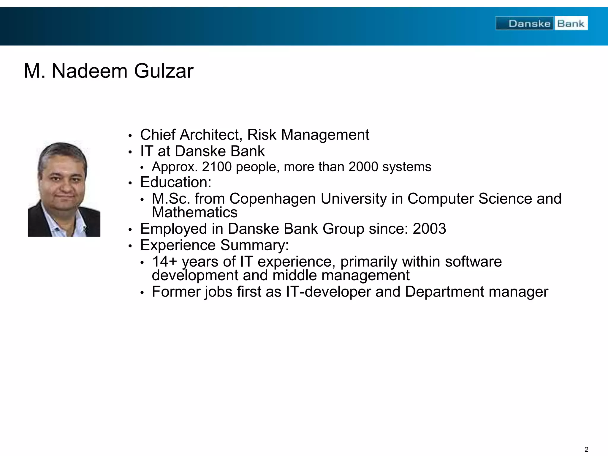 Fraud and transactional data af M. Nadeem Gulzar, Danske Bank | PPT