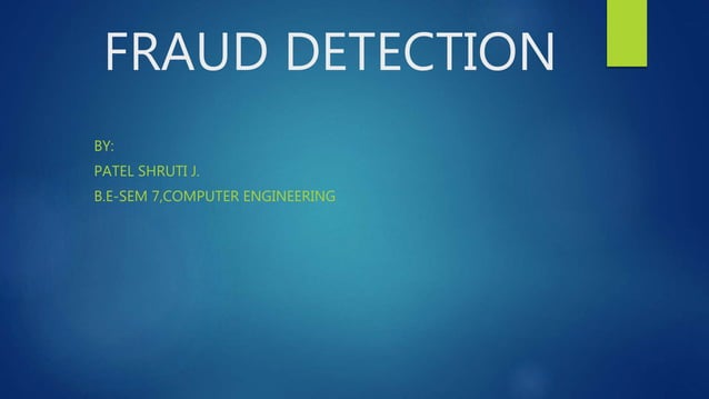 Fraud detection | PPT