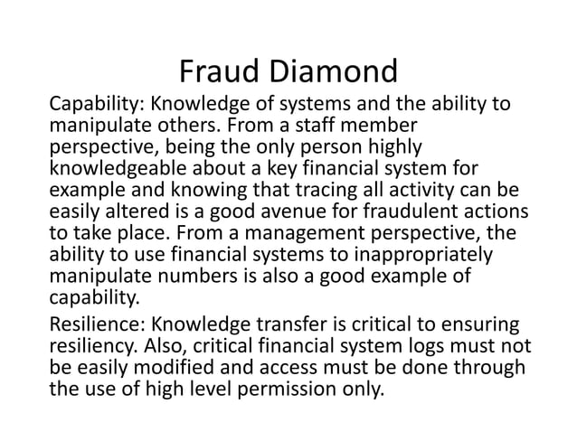 Fraud Diamond | PPTX | Business | Business and Finance