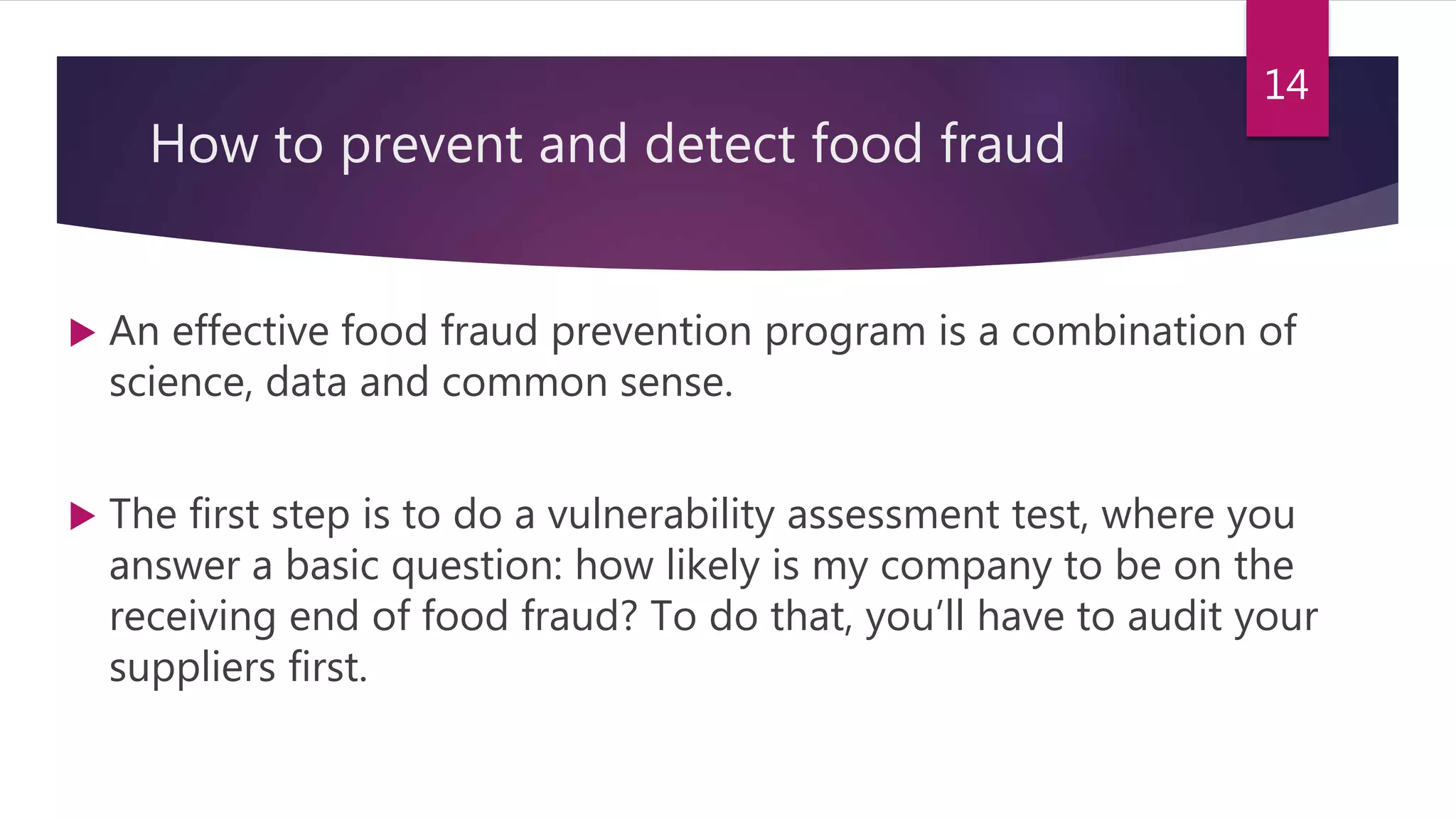 Fraud food | PPTX