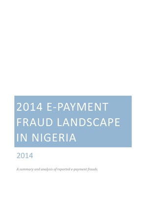 Nigeria: Fraud landscape 2014 | PDF