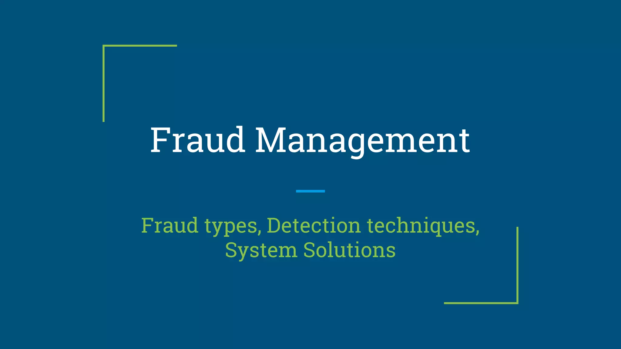Fraud management | PPT