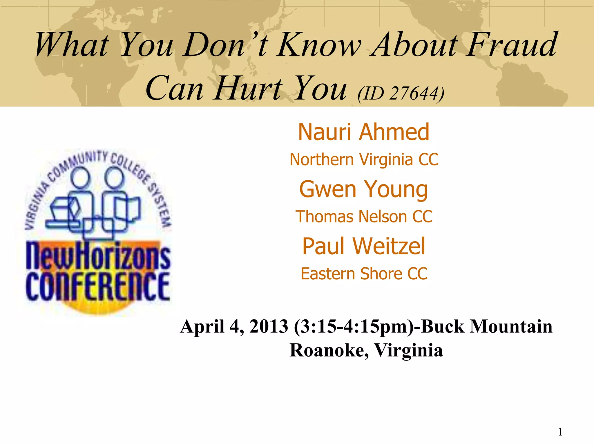 Fraud presentation april 4 id 27644 | PPTX