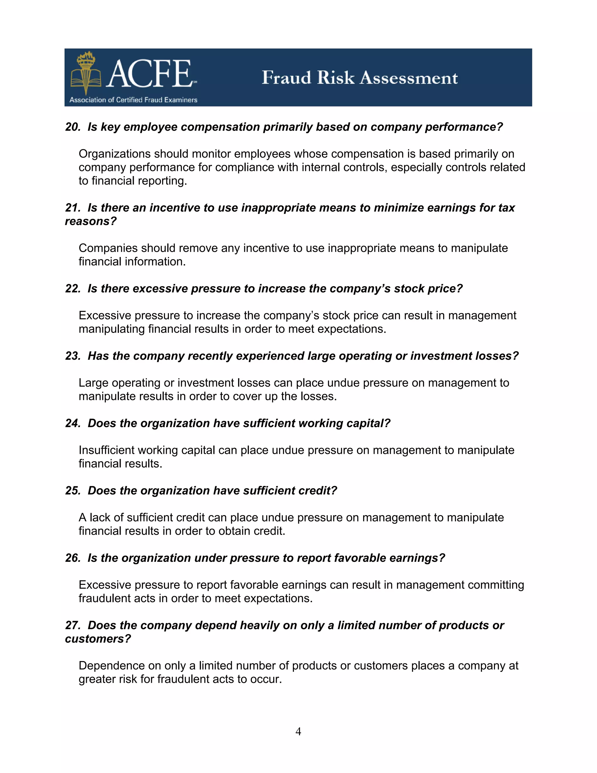 Fraud risk assessment | PDF