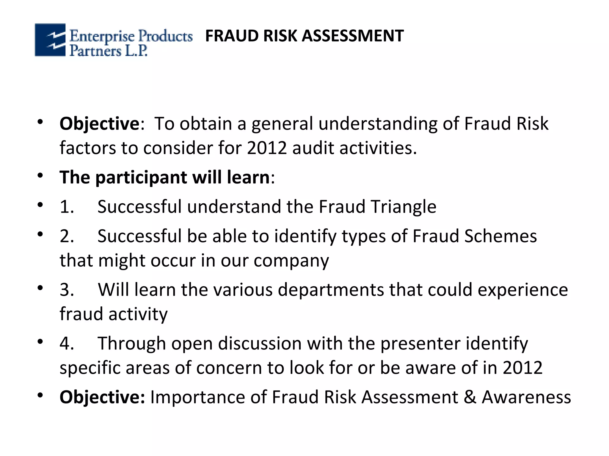 Fraud risk assessment | PPT