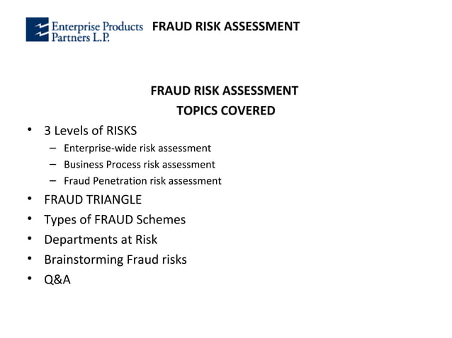Fraud risk assessment | PPT