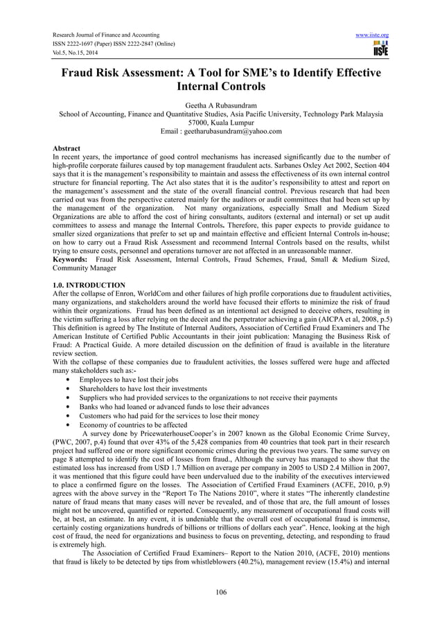 Fraud risk assessment | PDF