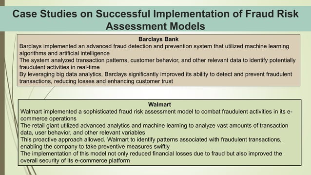 Fraud risk Assessment Models: Case Studies and Implementation | PPTX