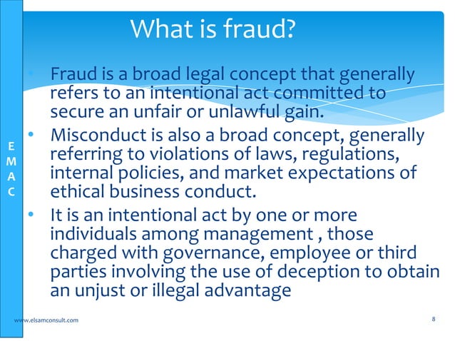 Fraud risk management training - Elsam Management Consultants | PPTX