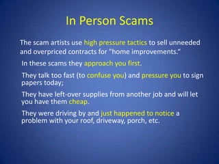 Frauds and scams | PPTX
