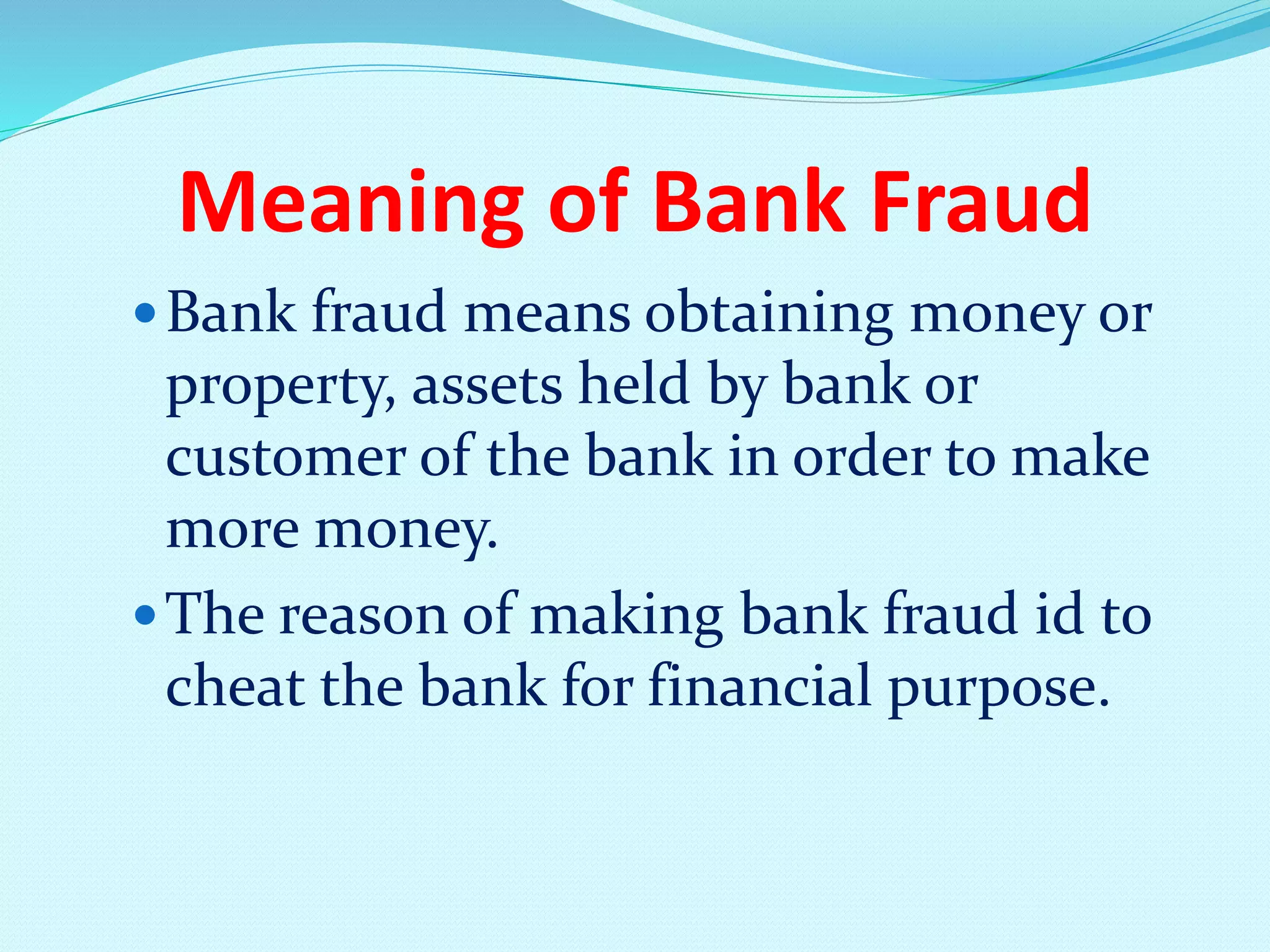 Fraud & scams in banks | PPTX