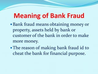 Fraud & scams in banks | PPTX