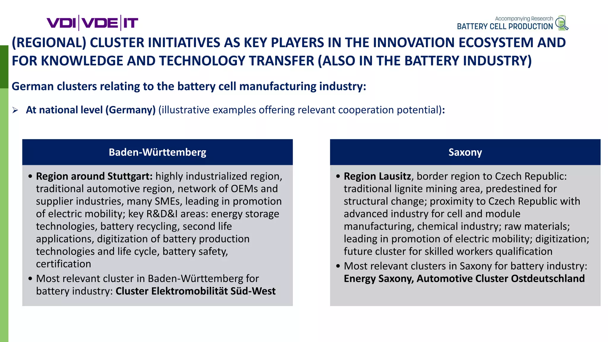 OVERVIEW OF CLUSTERS AND REGIONS FOR THE EUROPEAN BATTERY ECOSYSTEM | PDF