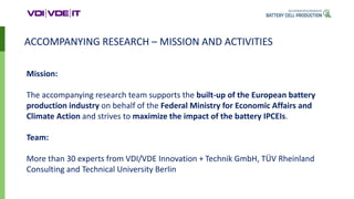 OVERVIEW OF CLUSTERS AND REGIONS FOR THE EUROPEAN BATTERY ECOSYSTEM | PDF