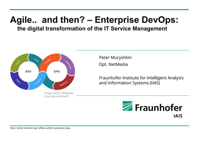 Agile.. and then? – Enterprise DevOps: the digital transformation of the IT Service Management | PPT