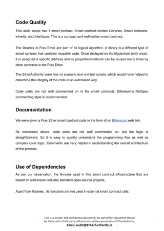Frax Ether Token – Smart Contract Security Audit Report by ...