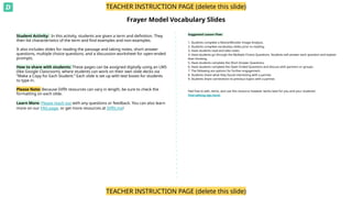 Frayer Model Vocabulary Slideshow presentation.pptx