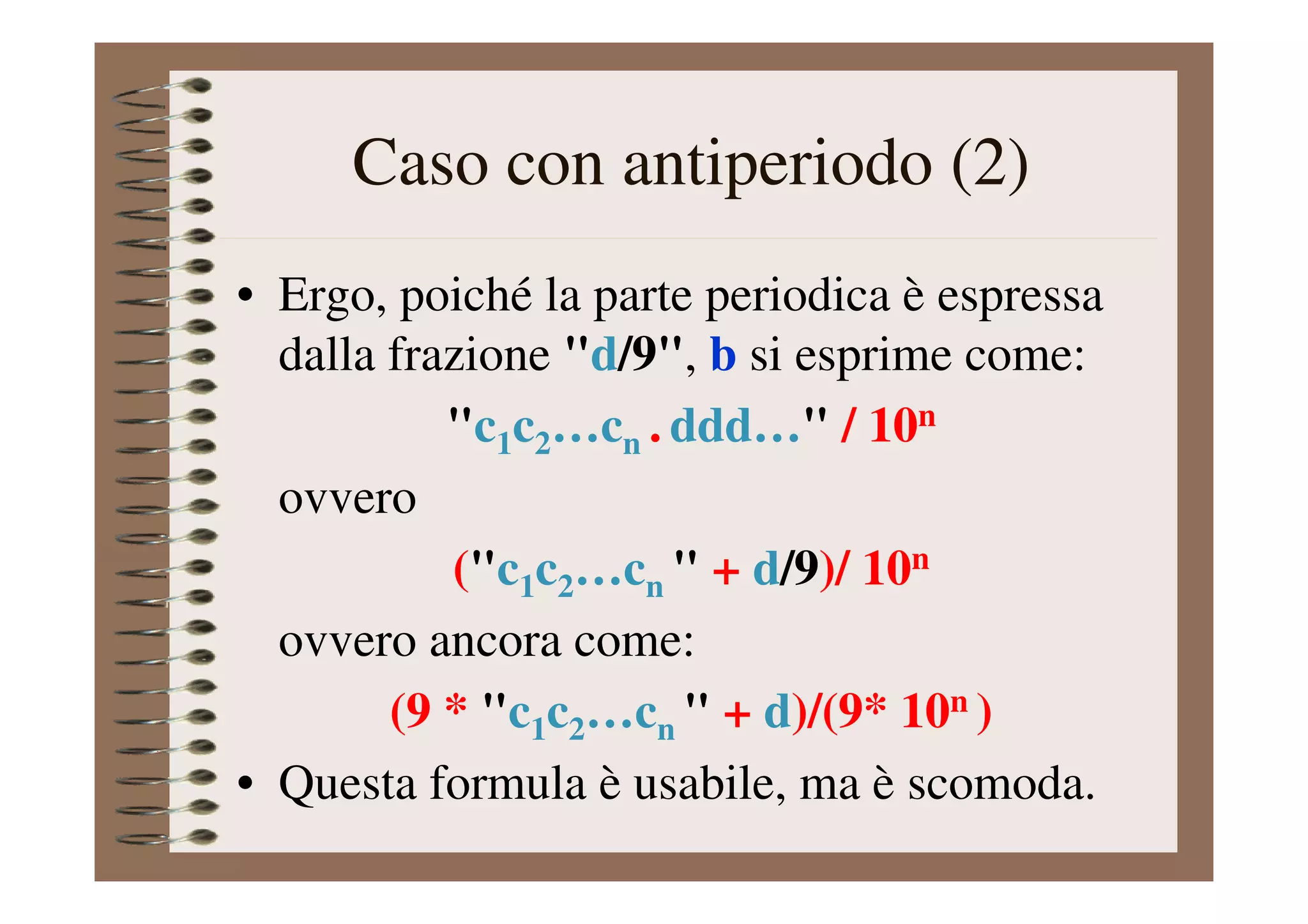 Calcolo della frazione generatrice di un numero periodico | PDF