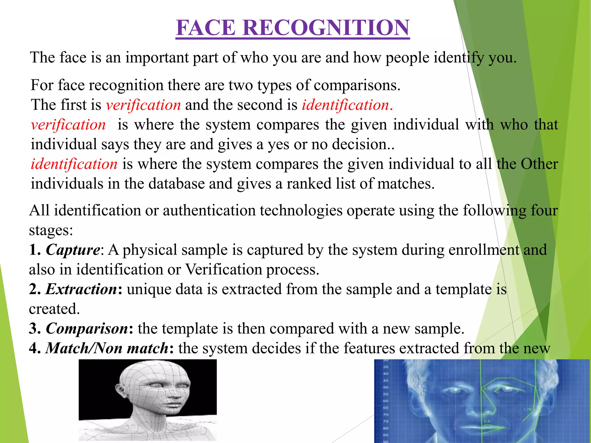 Face Recognition Technology by Rohit | PPTX