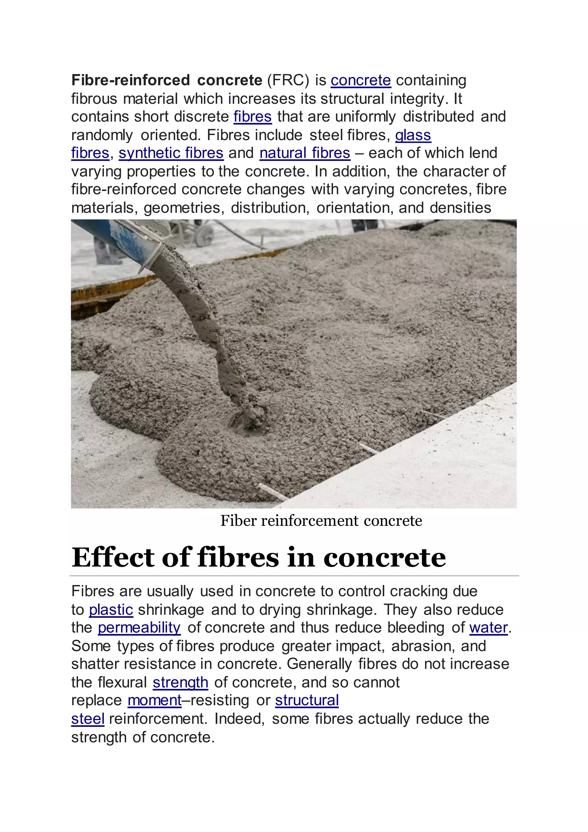 fibre reinforcement concrete | DOCX